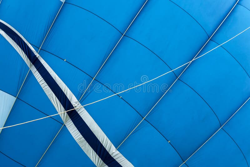 Upper Part of a Huge Ready for Flight Vivid Blue Hot Air Balloon ...