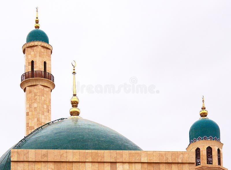 He Upper Part of the Mosque with Minaret. Stock Photo - Image of ...