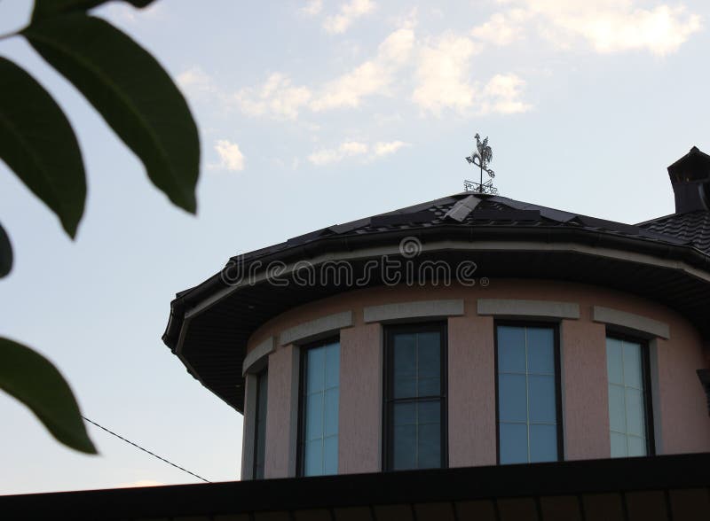 Upper Part of the Private House with Five Rectangular Windows Stock ...
