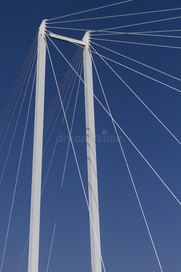 Upper Part of a Suspension Bridge Stock Photo - Image of wire, bridge ...