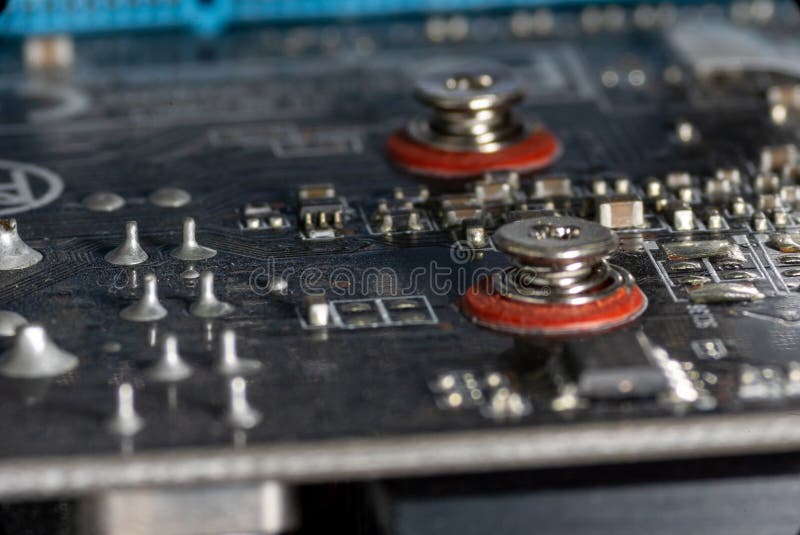 The Upper Part of the Video Card Installed on the Motherboard of a ...
