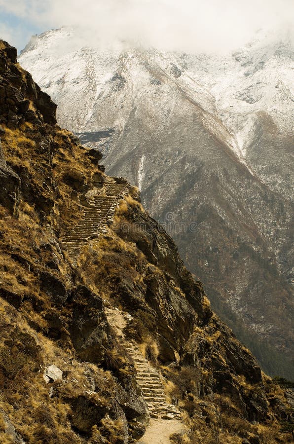 The Upper Path in Himalayas Stock Image - Image of religion, everest ...