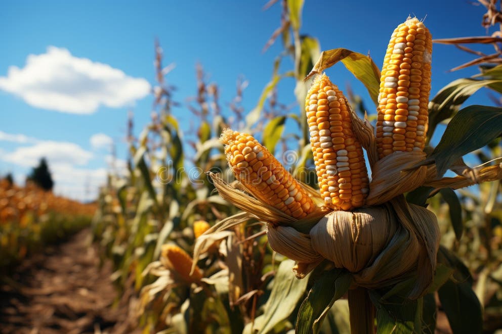 Upper Sight Corn Frame with Copy Stock Illustration - Illustration of ...