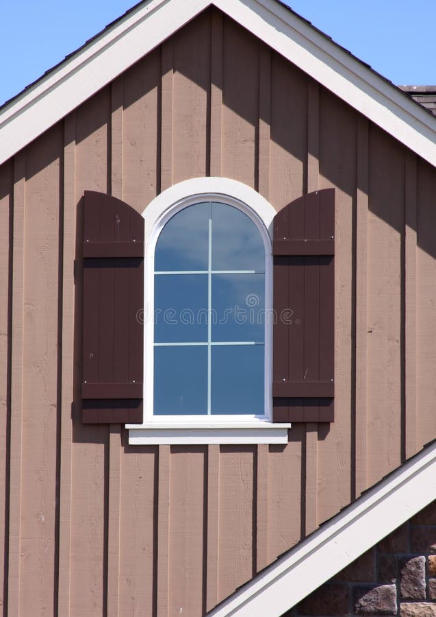 House Window Peak stock image. Image of blue, brick, gutters - 17115923