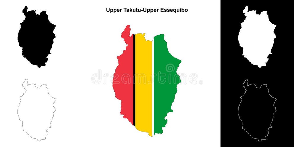 Upper Takutu-Upper Essequibo Outline Map Stock Vector - Illustration of ...