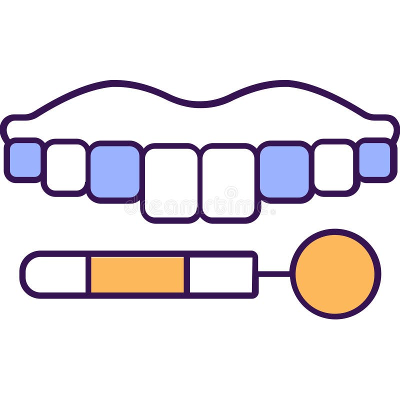 Upper Teeth Outline with Colors Fill Vector Icon that Can Easily Edit ...
