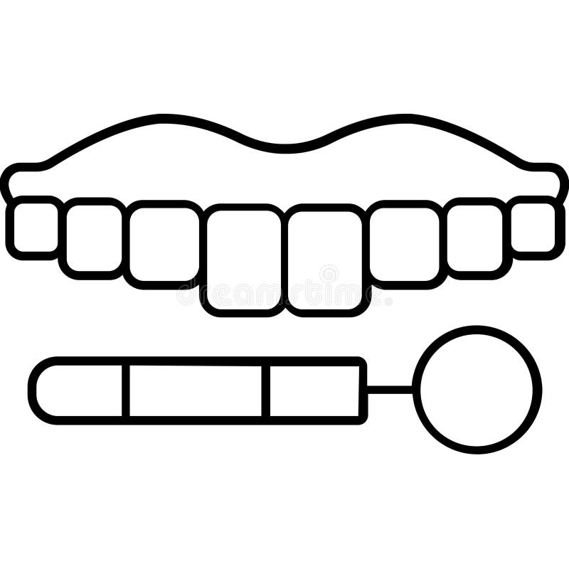 Upper Teeth Outline Vector Icon that Can Easily Edit or Modify. Stock ...