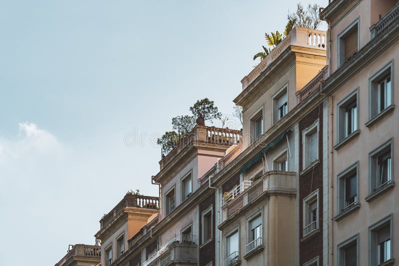 Upper Terraces of Residential Buildings Stock Image - Image of ...