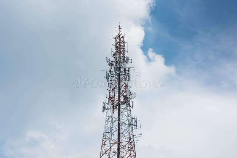 Communication Pole and it is Going To Rain. Stock Photo - Image of ...
