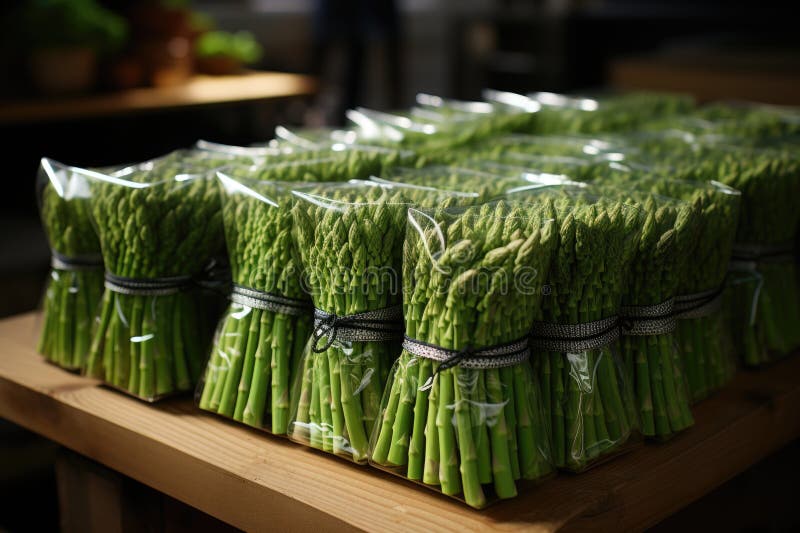 Upper View of Crispy Green Asparagus on the White Table Asparagus ...