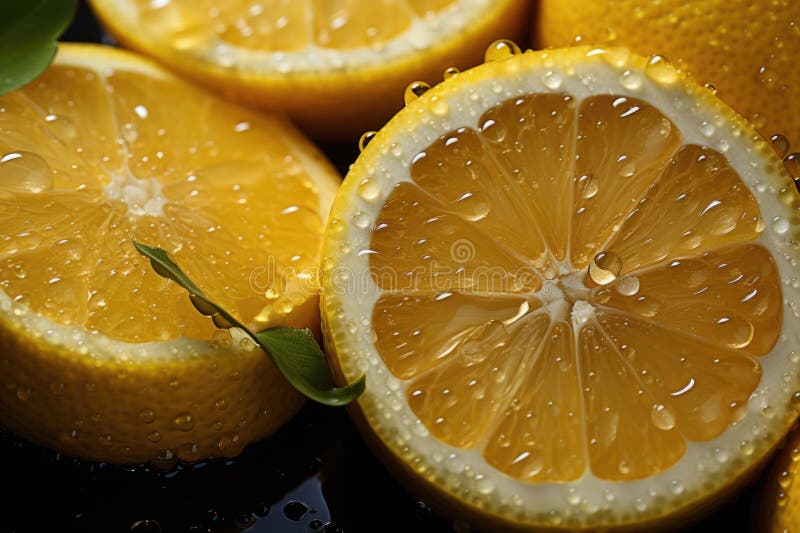 Upper View of the Lemon Sliced ??texture Arr Stock Illustration ...