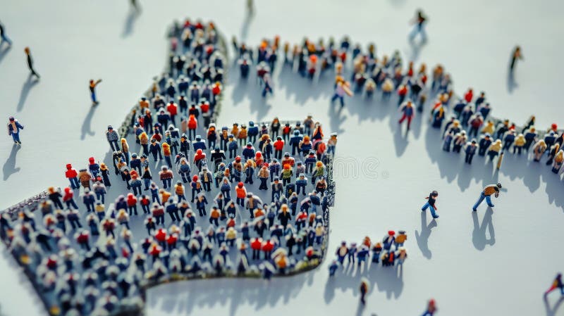 Upper View of Like Icon Made of People Rush Stock Illustration ...