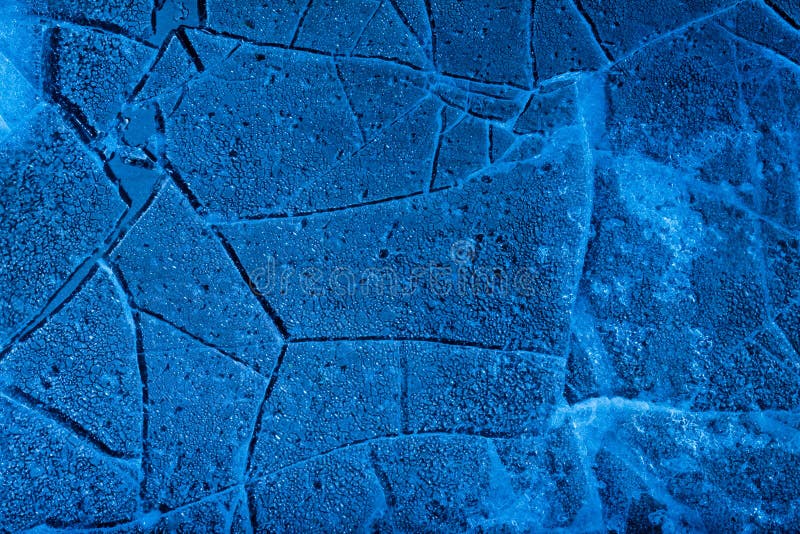 Blue Toned Frozen Cracked Ice Texture Stock Photo - Image of effect ...
