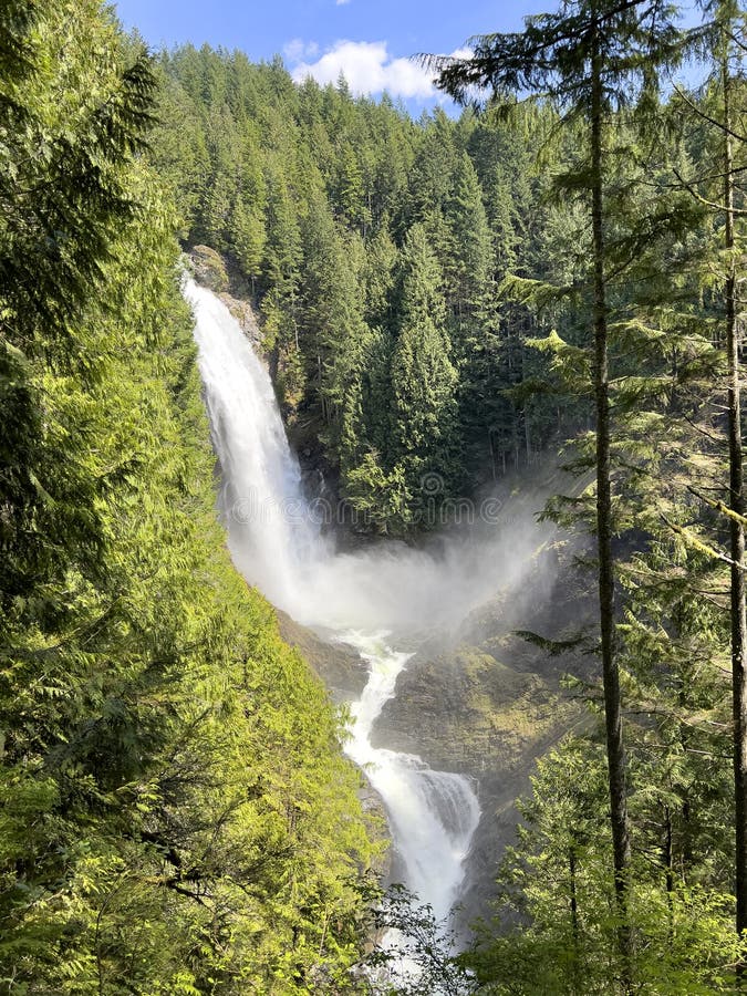 Upper Wallace Water Falls in Washington State Stock Image - Image of ...