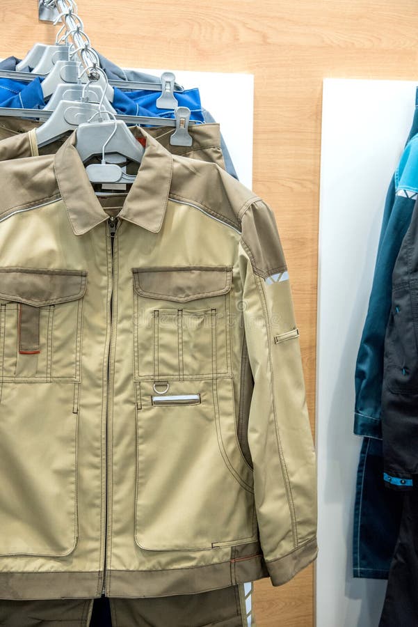 The Upper Work Clothes of Strong Fabric of Different Colors with Stock ...