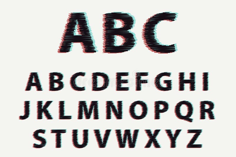 Uppercase Alphabet with Glitch Effect Stock Image - Image of effect ...