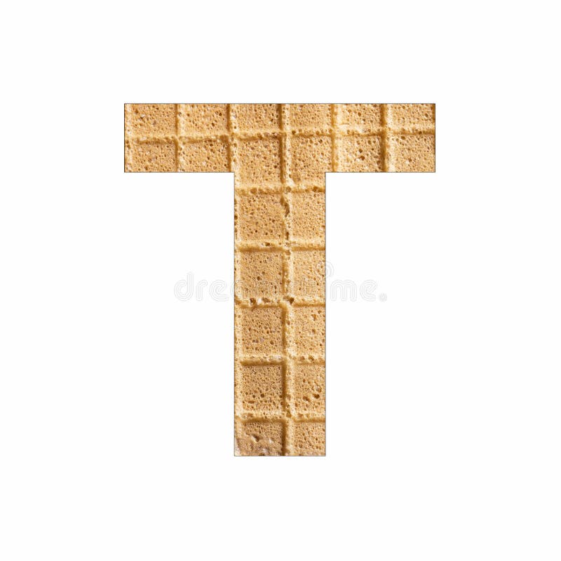 Uppercase Alphabet Letter T - Wafer Close-up Texture Stock Image ...