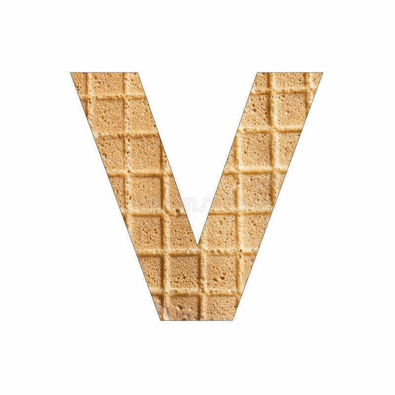 Uppercase Alphabet Letter V - Wafer Close-up Texture Stock Image ...