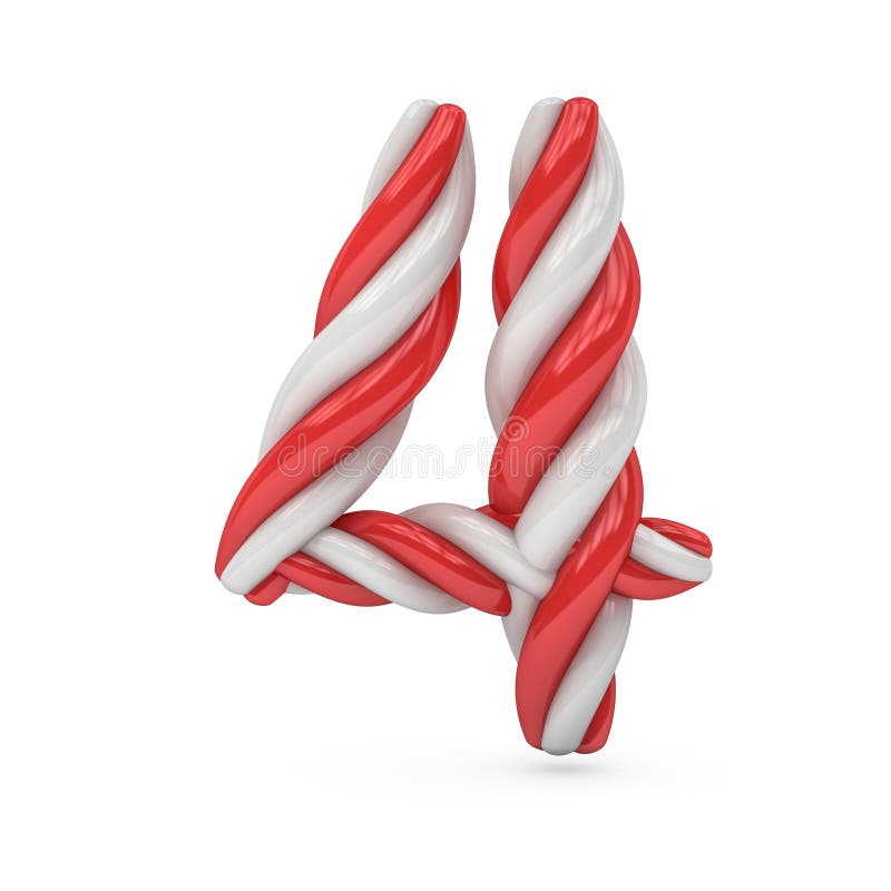 Uppercase Candy and Sugar Font. Digit Four Stock Illustration ...