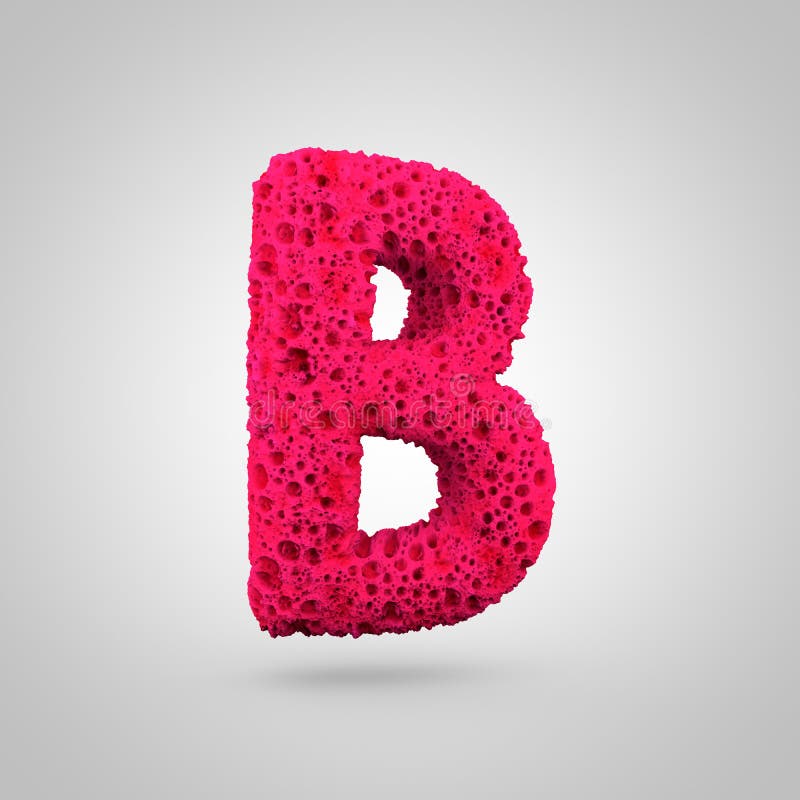Uppercase Cor-de-rosa Da Letra B Da Esponja Isolado No Fundo Branco ...