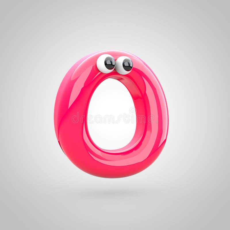 Uppercase Cor-de-rosa Engraçado Da Letra O Com Olhos Ilustração Stock ...