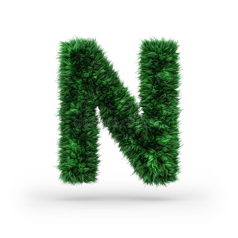 Uppercase Green and Ecology Font. Letter N Stock Illustration ...