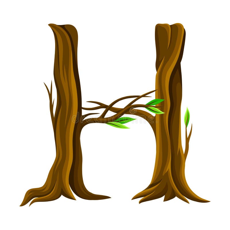 Uppercase Letter of Alphabet Arranged from Forest Elements Like Tree ...