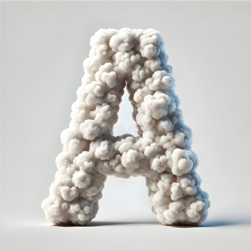 Realistic Clouds Letter a stock illustration. Illustration of ...