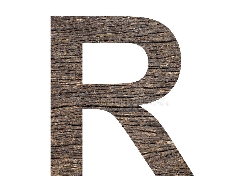 Uppercase Letter R of the Alphabet - Rustic Tree Cortex Texture Stock ...