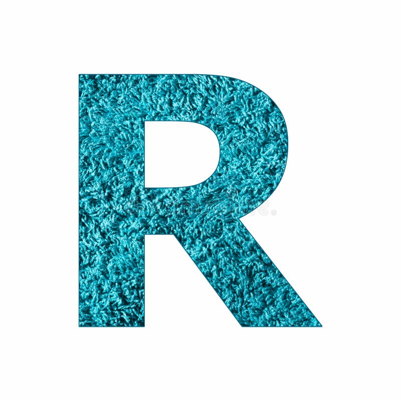 Uppercase Letter R - Blue Towel Background Stock Image - Image of font ...