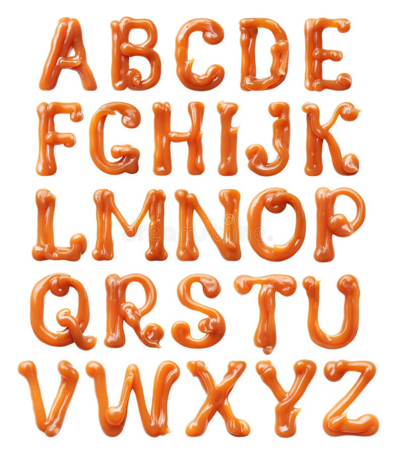 Uppercase Letters of the Latin Alphabet are Hand-painted with Melted ...
