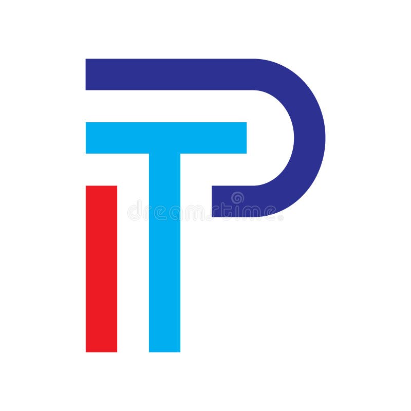 Uppercase TP Logo with Red and Blue Overlapping Transparency Stock ...