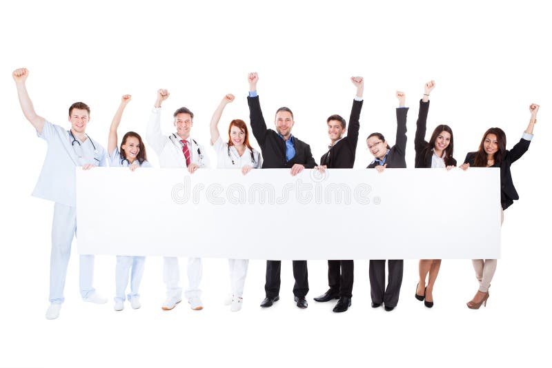 Upphetsad Grupp Av Doktorer Och Chefer Fotografering för Bildbyråer ...