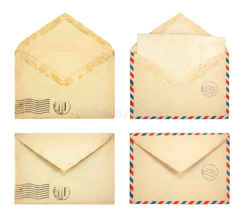 Gammalt kuvert arkivfoto. Bild av meddelande, rött, tillbaka - 16053036