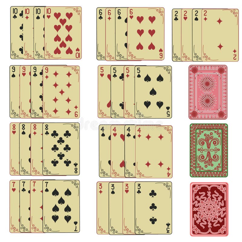 Desigers Packe Av Att Spela Kort Stock Illustrationer - Illustration av ...