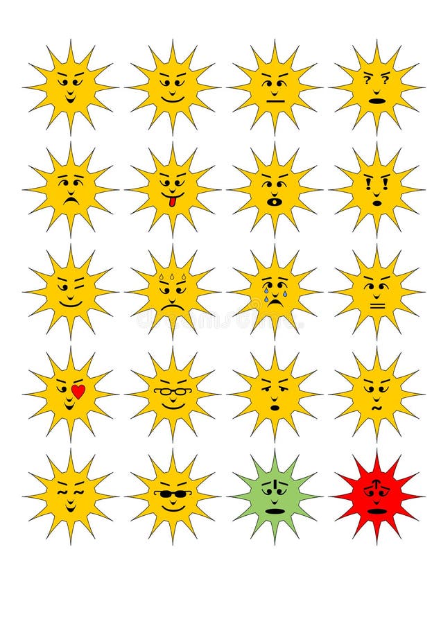 Emoticonuppsättning Emoji Blommor Blomma Med Emojiframsidor ...