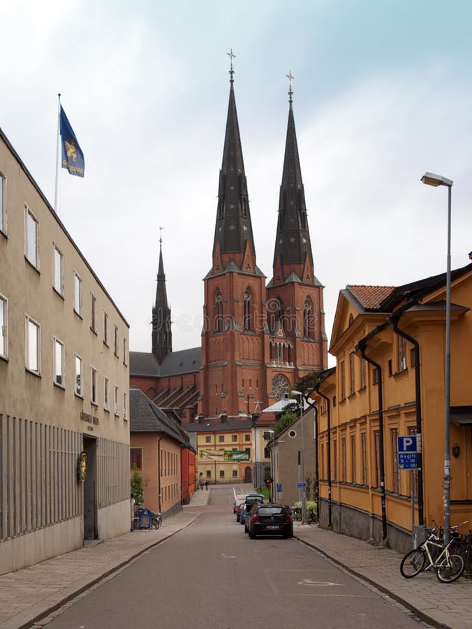 The Uppsala Cathedral, Sweden Stock Photo - Image of blue ...