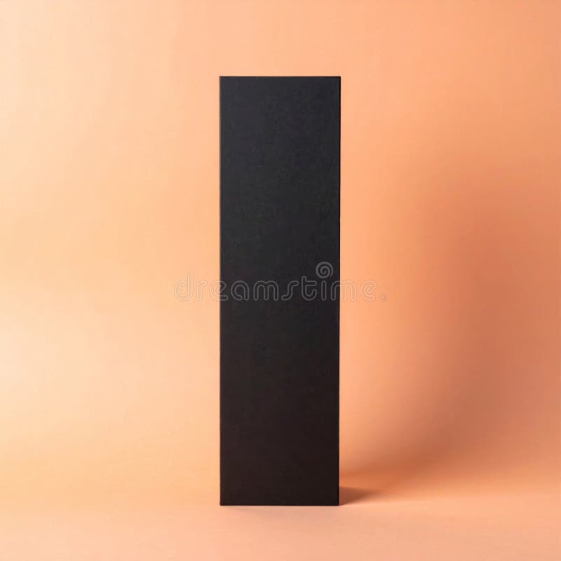 Upright Black Rectangular Solid Object on Beige Backdrop in Studio ...