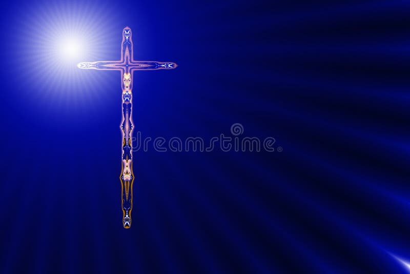 Upright Cross in Divine Light Stock Illustration - Illustration of ...