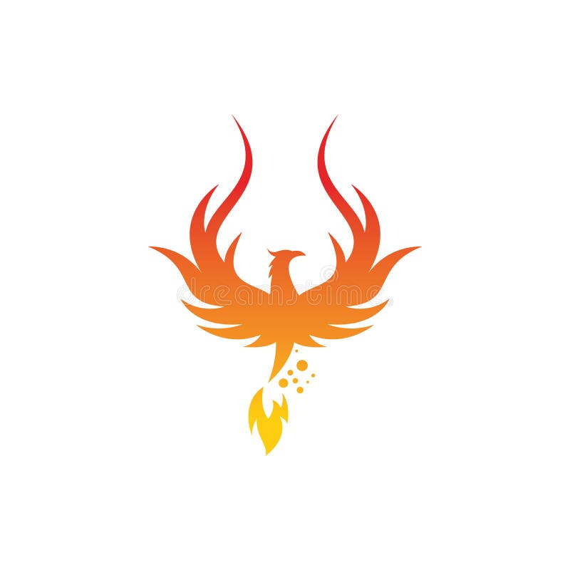 Upright Flying Phoenix Fire Bird Abstract Logo Design Stock Vector ...