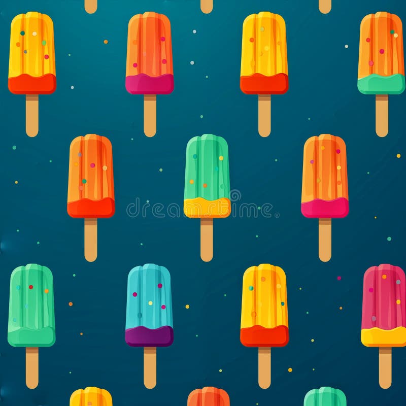 Upright Ice-cream Popsicle Design Pattern Graphic Illustration ...