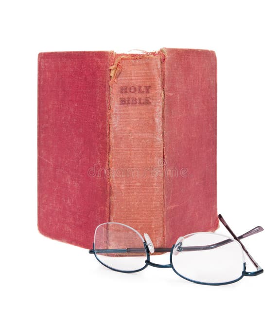 Upright Old Bible and Reading Glasses Stock Photo - Image of glasses ...