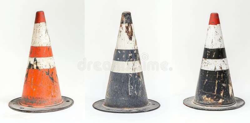 The Upright Traffic Cones are Isolated on a Transparent Background ...