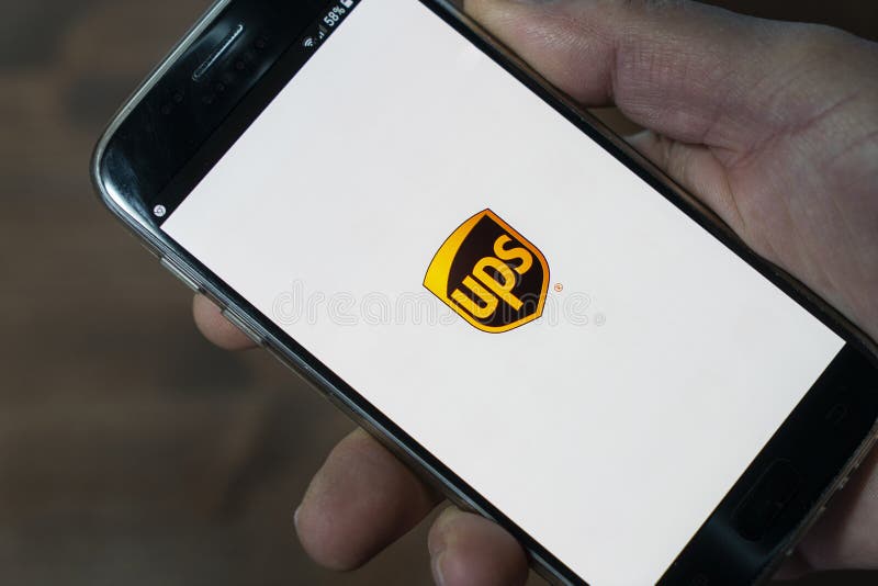 The UPS app editorial photography. Image of interface - 173214012