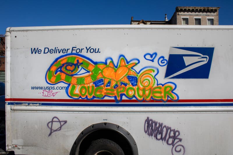 UPS Delivery Van Adorned with Colorful Graffiti Art Editorial Stock ...