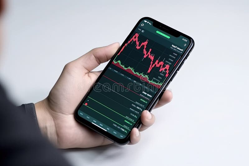 Ups and Downs of the Stock Exchange Chart on the Phone Screen ...