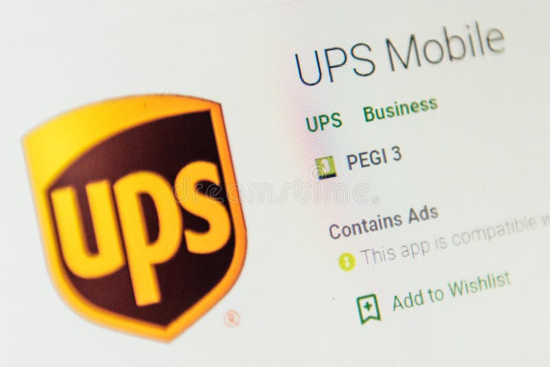 UPS Mobile App Icon. Selective Focus. Editorial Stock Photo - Image of ...