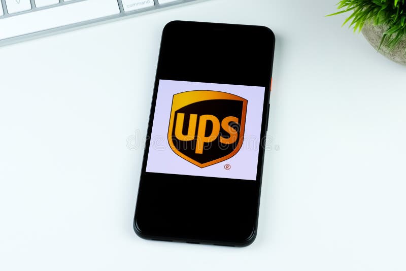UPS Mobile App Logo on a Smartphone Screen. Editorial Photography ...