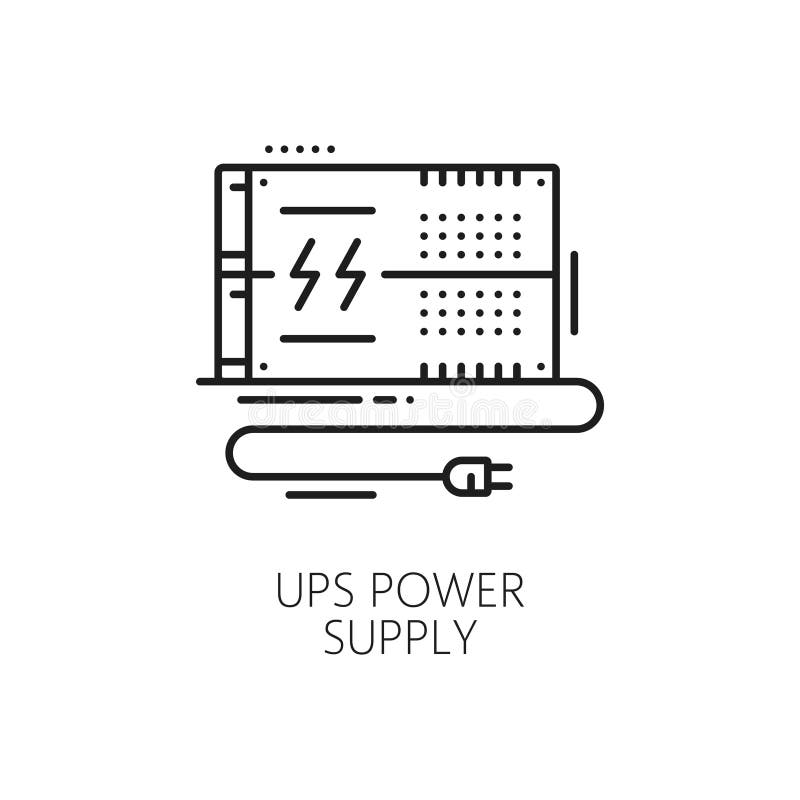 UPS Power Supply Line Icon, Computer PC Hardware Stock Vector ...