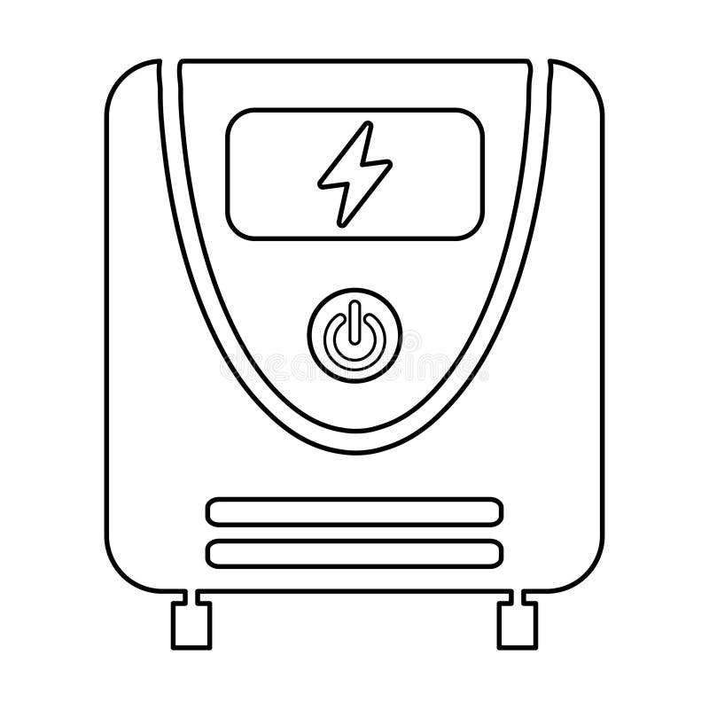 UPS Supply Icon in Outline Style Stock Illustration - Illustration of ...